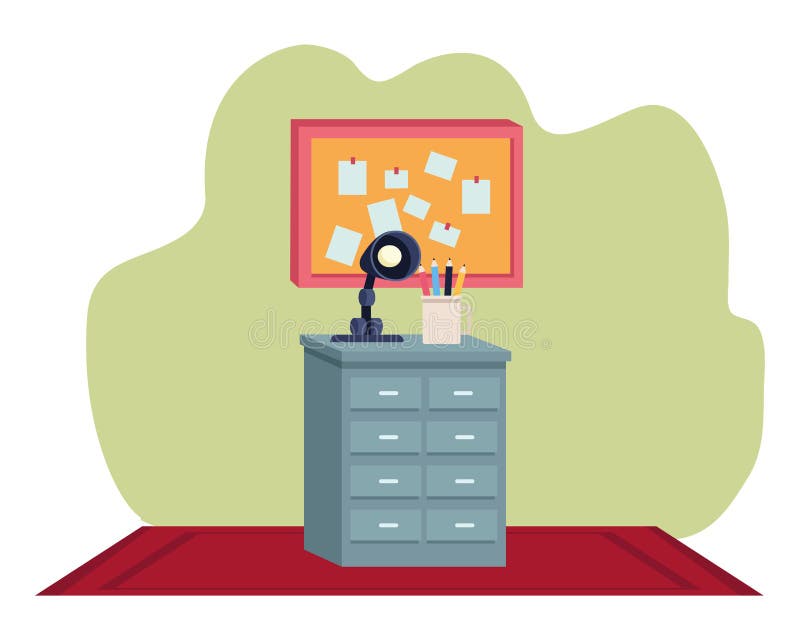 Office and Workplace Elements Cartoons Stock Vector - Illustration of ...