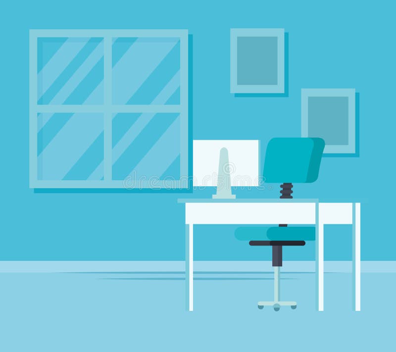 Office Workplace Isolated Icon Stock Vector - Illustration of creative ...