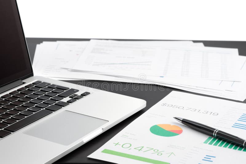 Office Workplace with Laptop Stock Photo - Image of management, concept ...