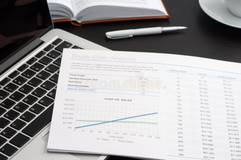 Office Workplace, Laptop and Graphs Stock Image - Image of blank ...