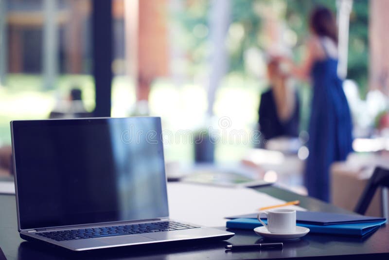 Office Workplace with Laptop Stock Photo - Image of notebook, computer ...
