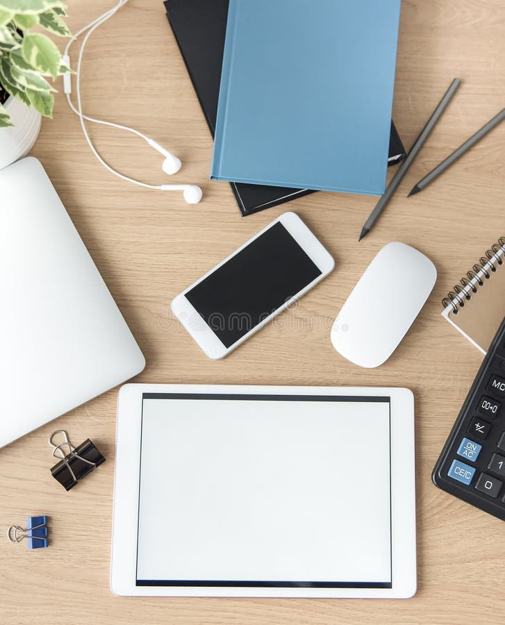 Office Workplace with Laptop Stock Image - Image of modern, mobile ...