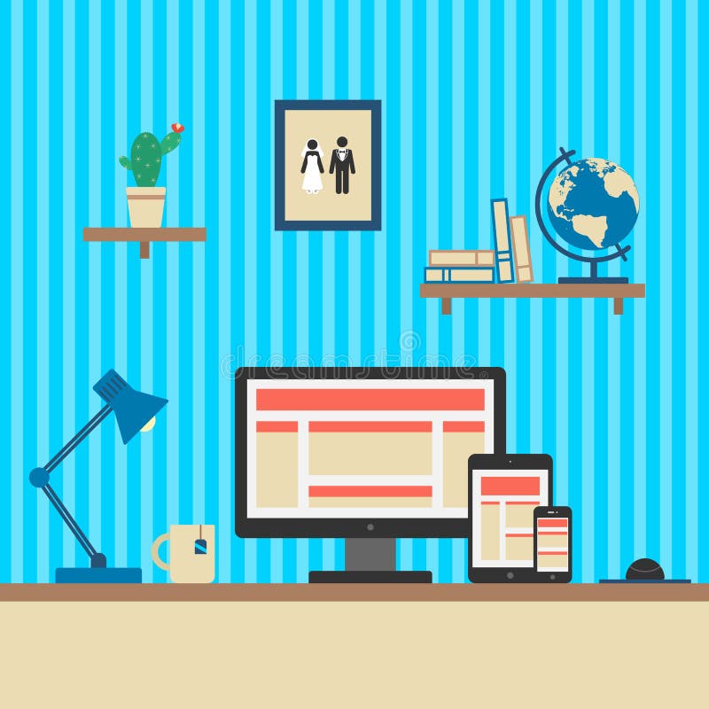 Responsive Web Design Service Concept Stock Vector - Illustration of ...