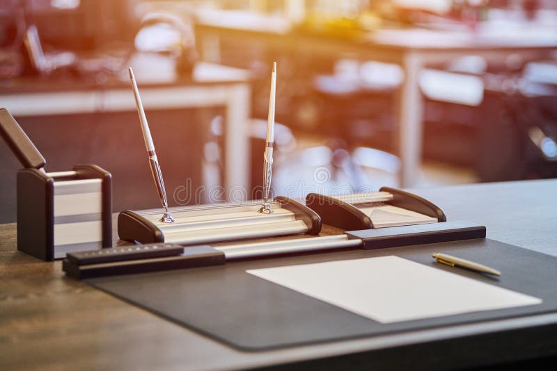 Office Workplace with Stationery. Boss, Chief, Supervisor or Head of ...