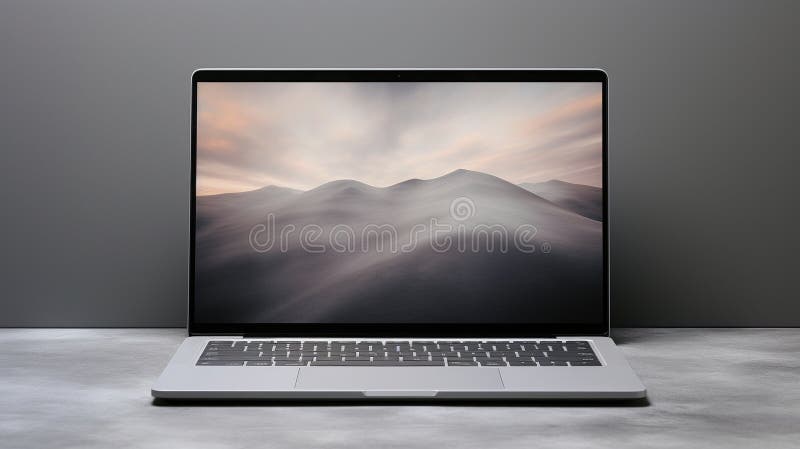 Office Workspace Ai Generated Laptop Template Stock Illustration ...