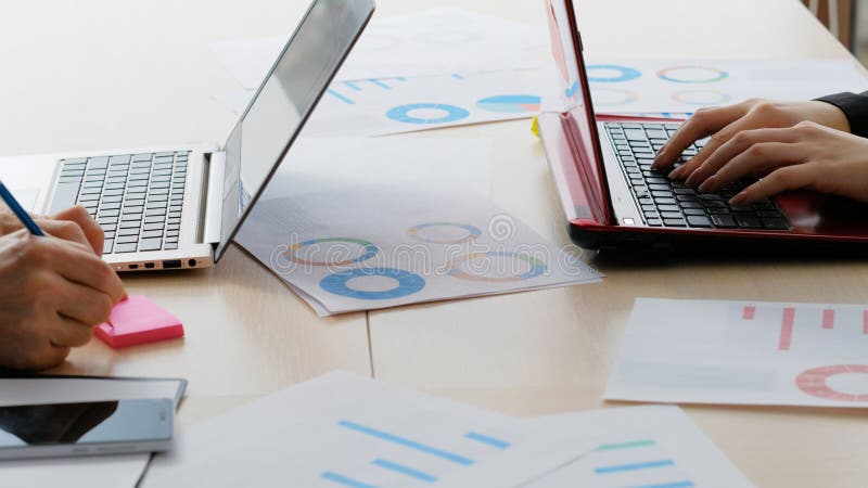 Office Workspace Paper Graphs Typing Writing Memo Stock Photo - Image ...