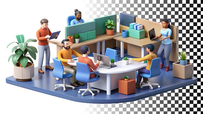 Office Workspace with People Teamwork and Collaborative Environment ...