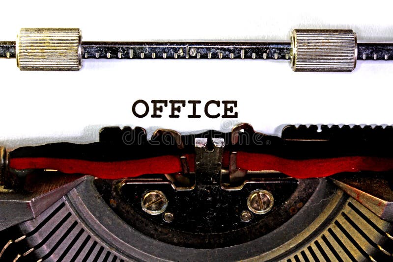 OFFICE Written Ink Typewriter Stock Image - Image of mechanical ...