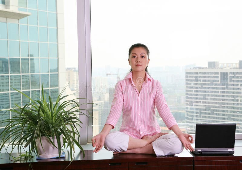 Office yoga stock image. Image of breathe, fitness, peace - 5612873