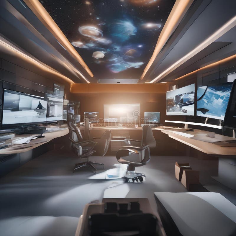 An Office in Zero Gravity, Where Employees Float Around and Use Special ...