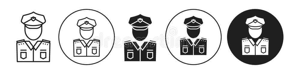 Officer Icon Vector Set Collection for Web Stock Vector - Illustration ...