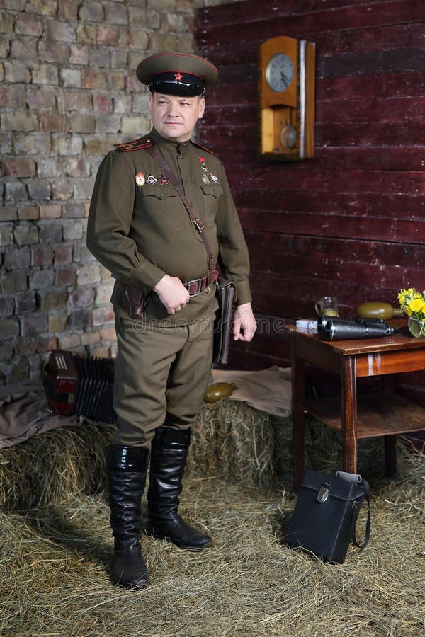 Officer of the Soviet army stock photo. Image of 1940s - 142192598