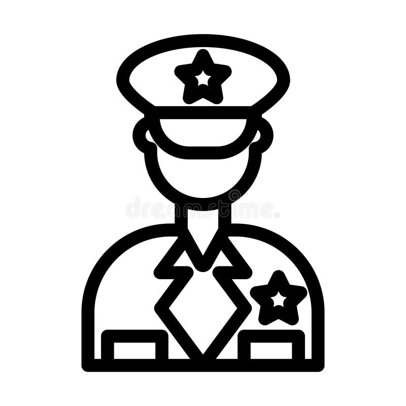 Officer Thick Line Icon stock illustration. Illustration of thick ...