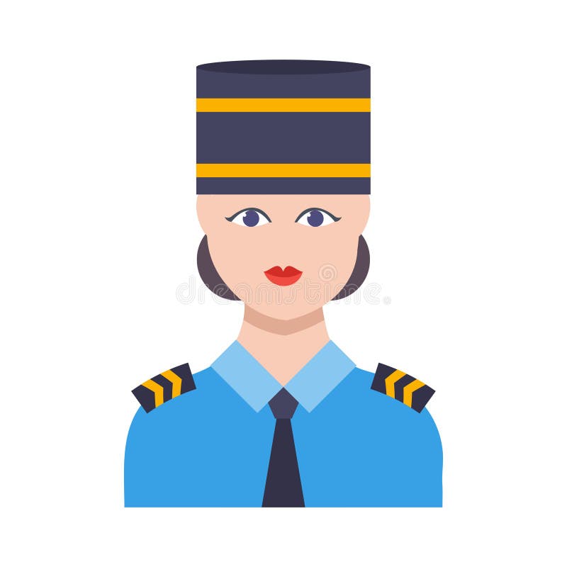 Officer Vector Flat Color Icon Stock Vector - Illustration of manager ...