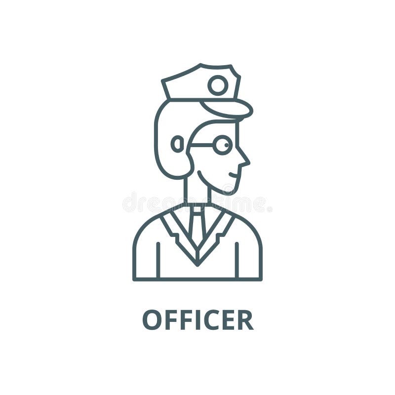 Officer Vector Line Icon, Linear Concept, Outline Sign, Symbol Stock ...