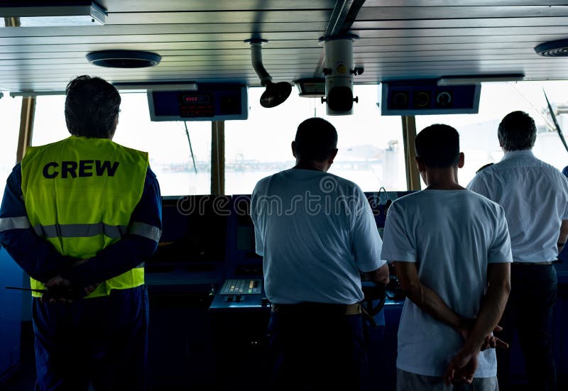 Officers on Bridge in a Merchant Vessel Editorial Stock Photo - Image ...