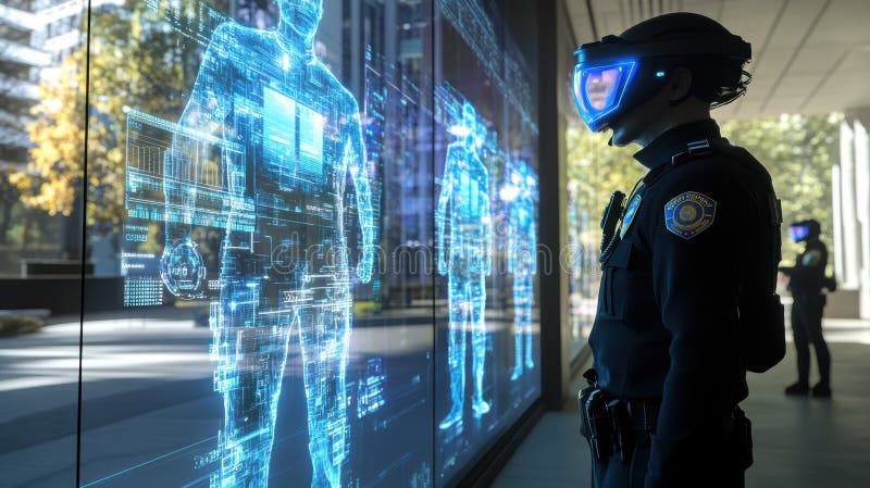 Officers are Engaged with Holographic Displays of Data and Virtual ...