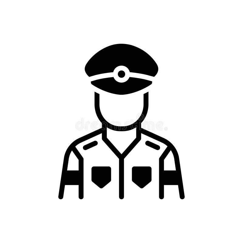 Black Solid Icon for Officers, Police and Security Stock Illustration ...