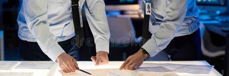 Officers Pointing at Paper Document Stock Image - Image of bureau ...