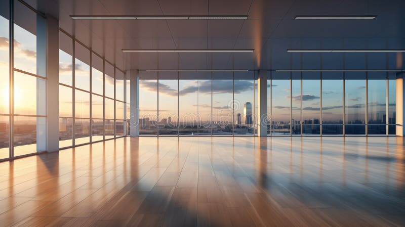 Offices Spacious Empty Hallway Building Ai Generated Background Image ...