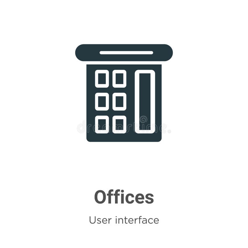 Offices Vector Icon on White Background. Flat Vector Offices Icon ...