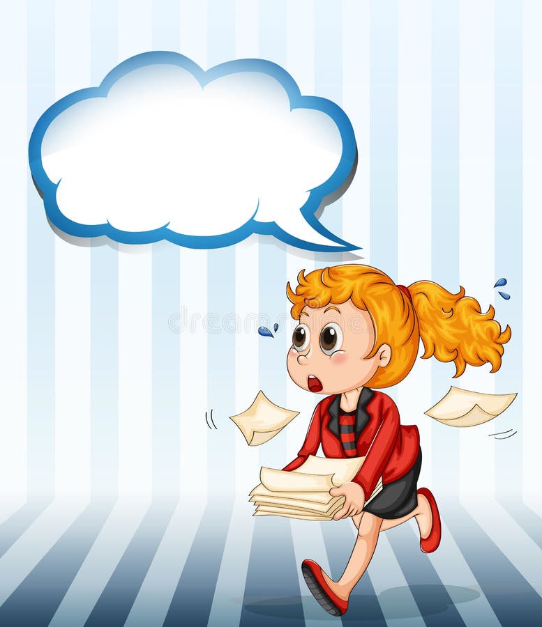 An Officeworker Running Hurriedly With An Empty Callout Stock Vector ...