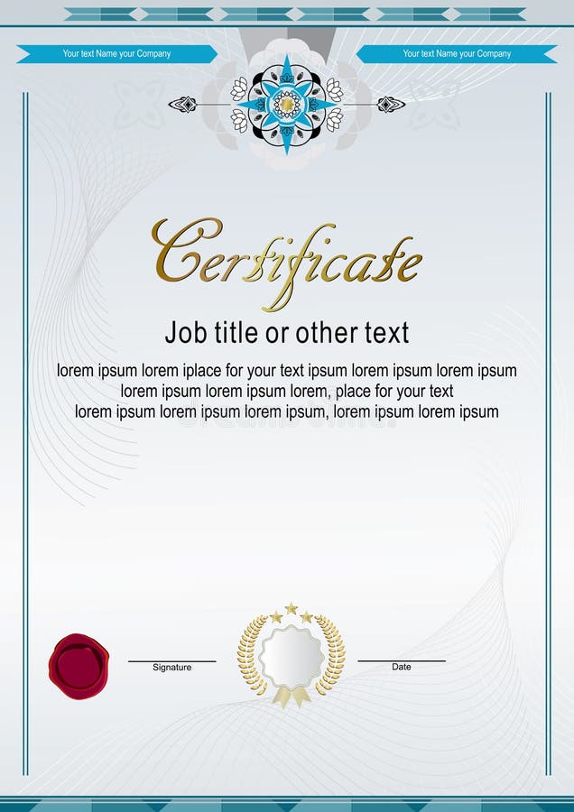 Official Certificate with Elegant Colorful Rosette Stock Vector ...