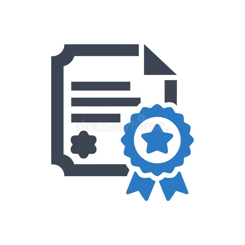 Official Certificate Icon stock vector. Illustration of official ...