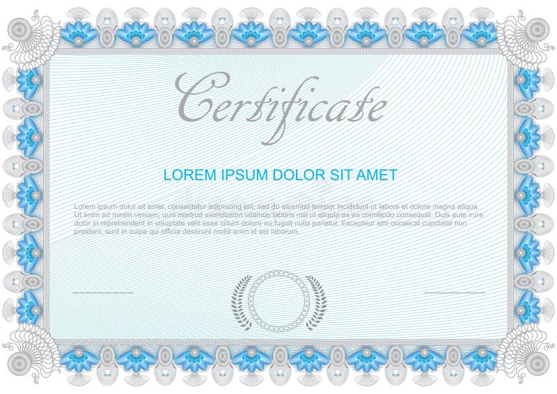 Official Certificate. Line Blue Border Stock Vector - Illustration of ...