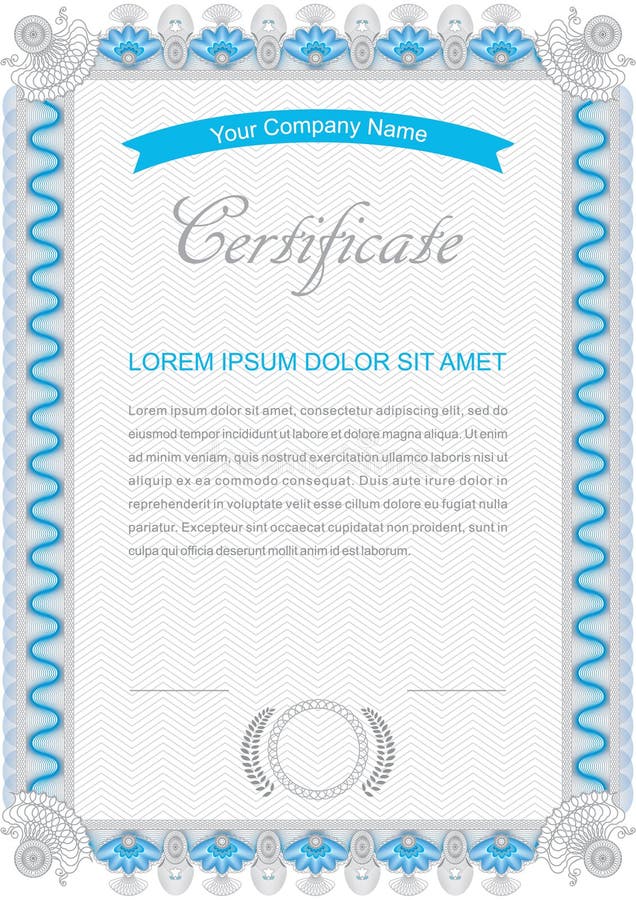 Official Certificate. Line Blue Border Stock Vector - Illustration of ...