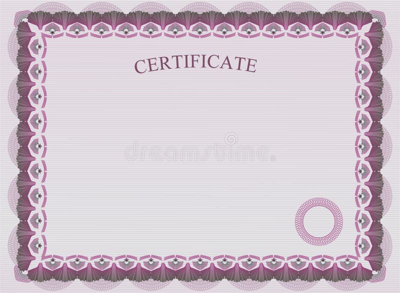 Official Certificate. Pink Border. Light Certificate Stock Vector ...