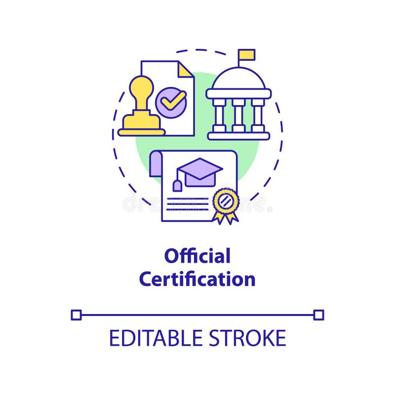 Official Certification Concept Icon Stock Vector - Illustration of ...