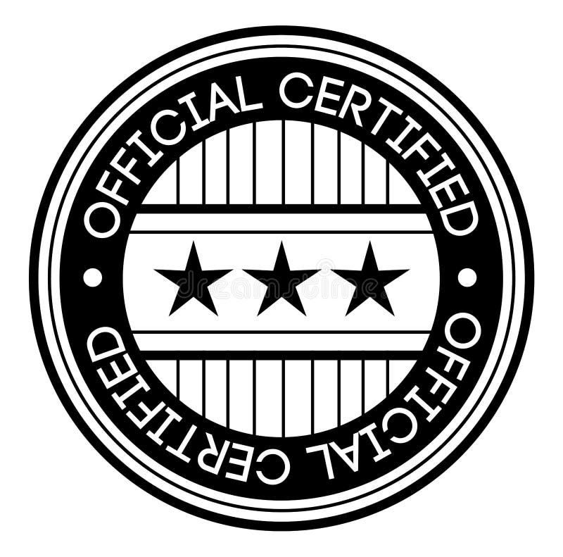OFFICIAL CERTIFIED Stamp on White Background Stock Vector ...