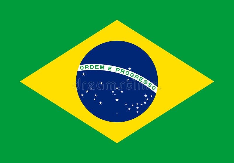 The Official Current Flag of Brazil. National Flag of Brazil Stock ...