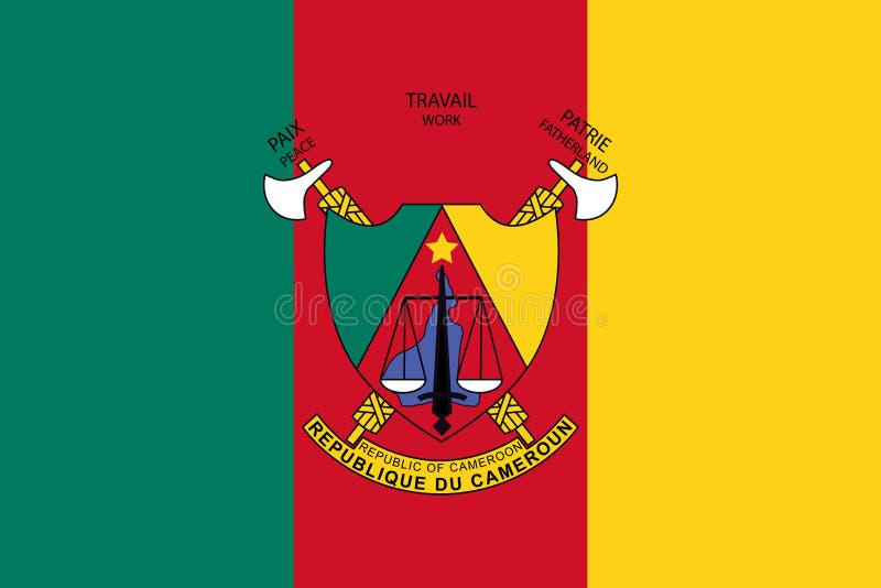 The Official Current Flag and Coat of Arms of the Republic of Cameroon ...