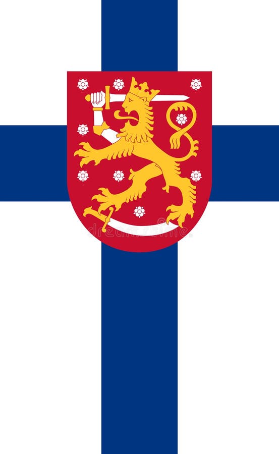 The Official Current Flag and Coat of Arms of Republic of Finland ...