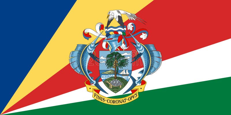 The Official Current Flag and Coat of Arms of Republic of Seychelles ...