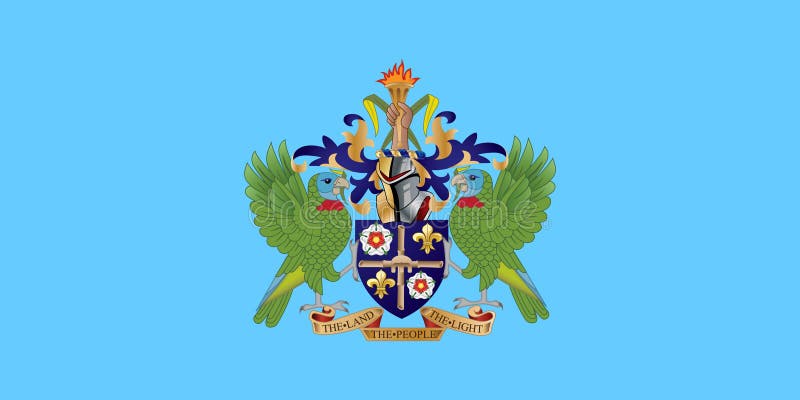 The Official Current Flag and Coat of Arms of Saint Lucia. State Flag ...