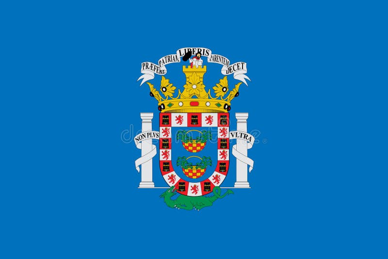 The Official Current Flag of Melilla. State Flag of Melilla Stock ...