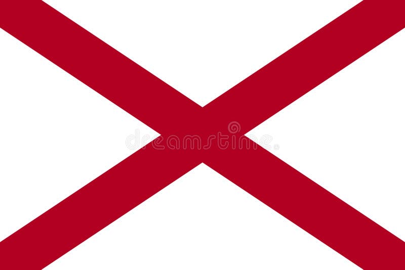 The Official Current Flag of USA State Alabama. State Flag of Alabama ...