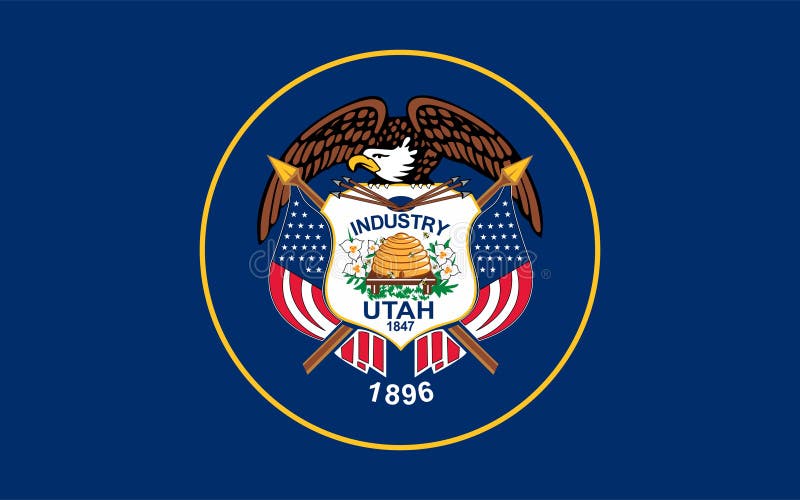 The Official Current Flag of Utah USA State. State Flag of Utah Stock ...