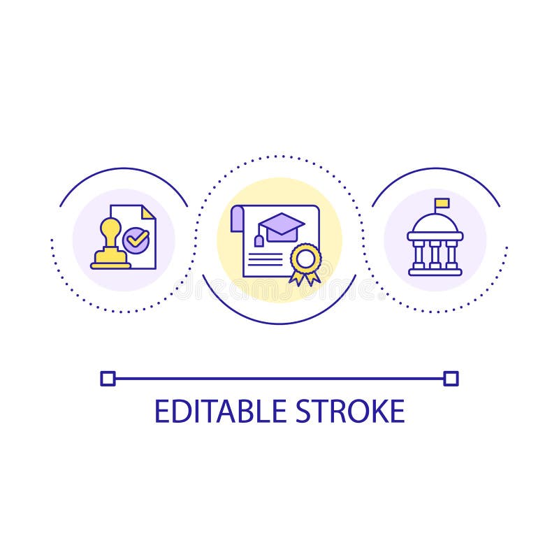 Official Degree Certificate Loop Concept Icon Stock Vector ...