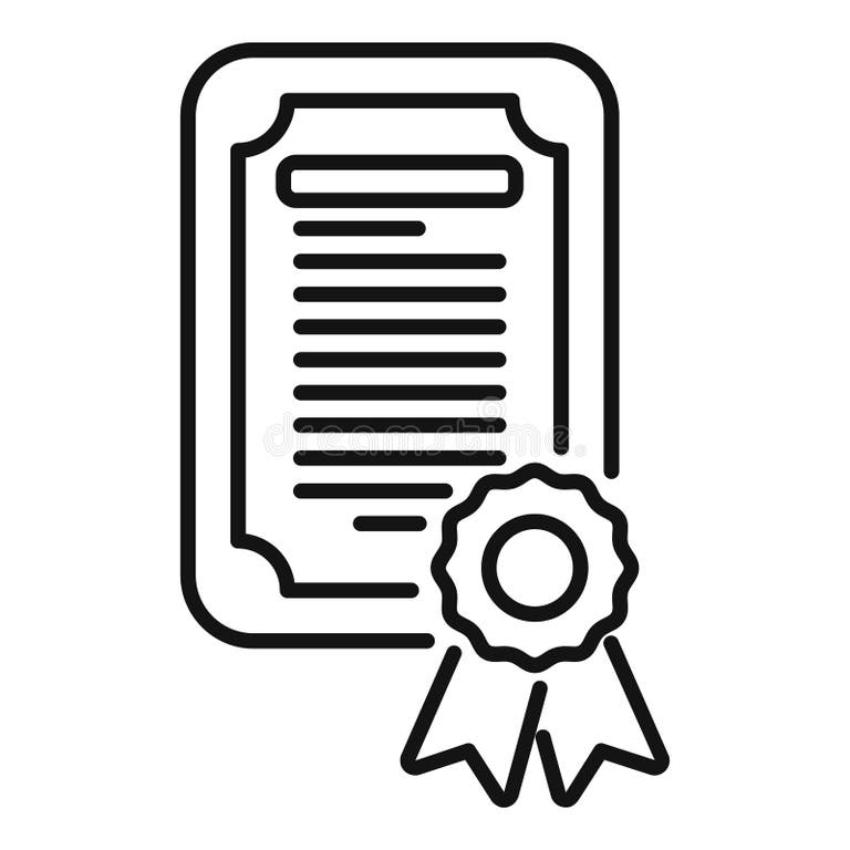 Official Document with Ribbon Award Icon Stock Vector - Illustration of ...