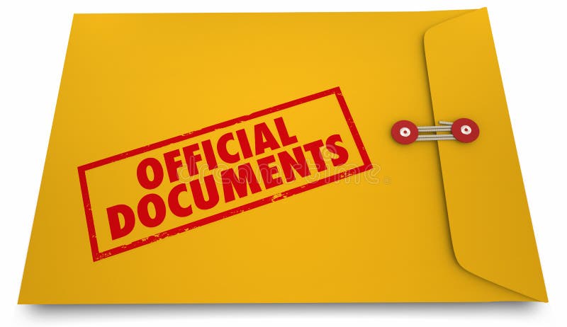 Official Documents Paperwork Envelope Information 3d Illustration Stock ...