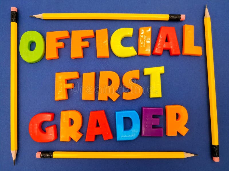 Official First Grader Message Stock Image - Image of yellow, learn ...