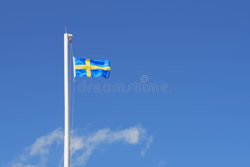 Official Flag of Sweden. Cross of Yellow Strips on Blue Background ...