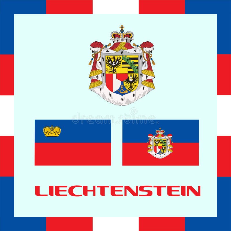 Official Government Ensigns of Liechtenstein Stock Illustration ...