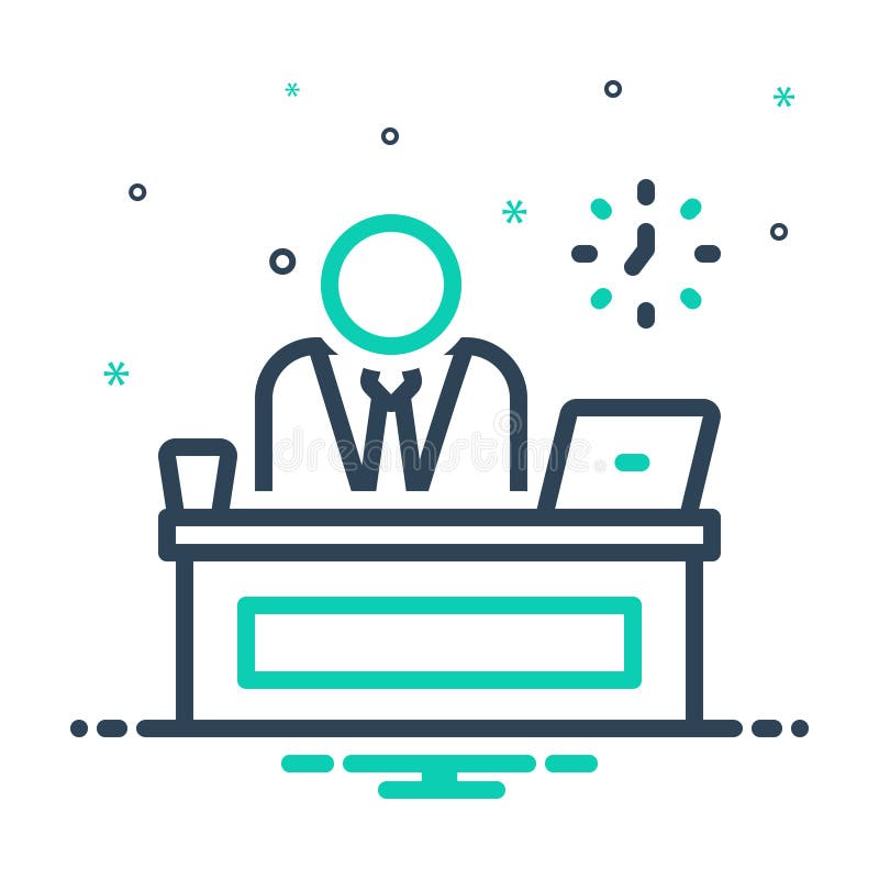 Mix Icon for Official, Desk and Manager Stock Vector - Illustration of ...