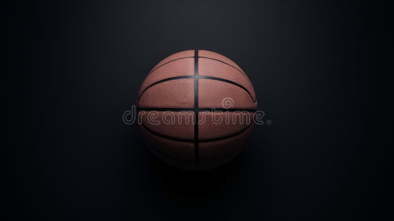 Official NBA Size Leather Basketball Set Against a Black Background ...