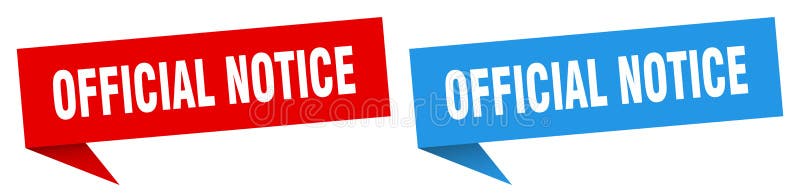 Official Notice Banner. Official Notice Speech Bubble Label Set Stock ...
